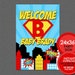 Superhero Party Poster - EDITABLE INSTANT DOWNLOAD - Superhero Welcome ...