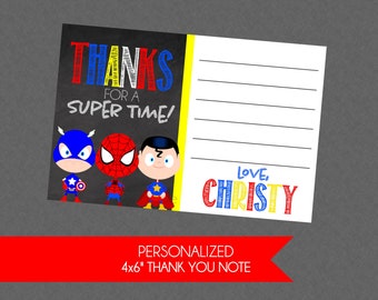 Superhero Thank You Note | Etsy
