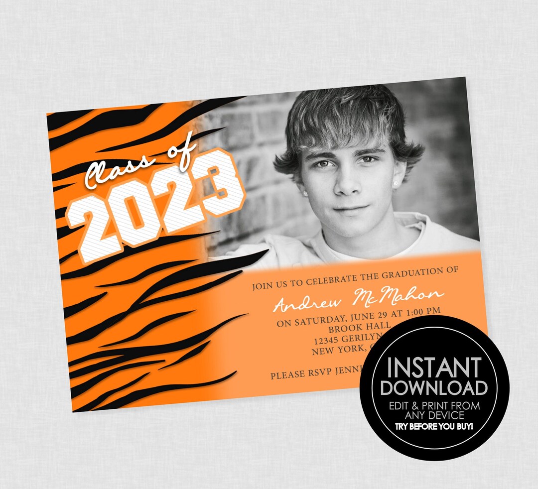 Graduation Photo Invitations EDITABLE INSTANT DOWNLOAD - Etsy