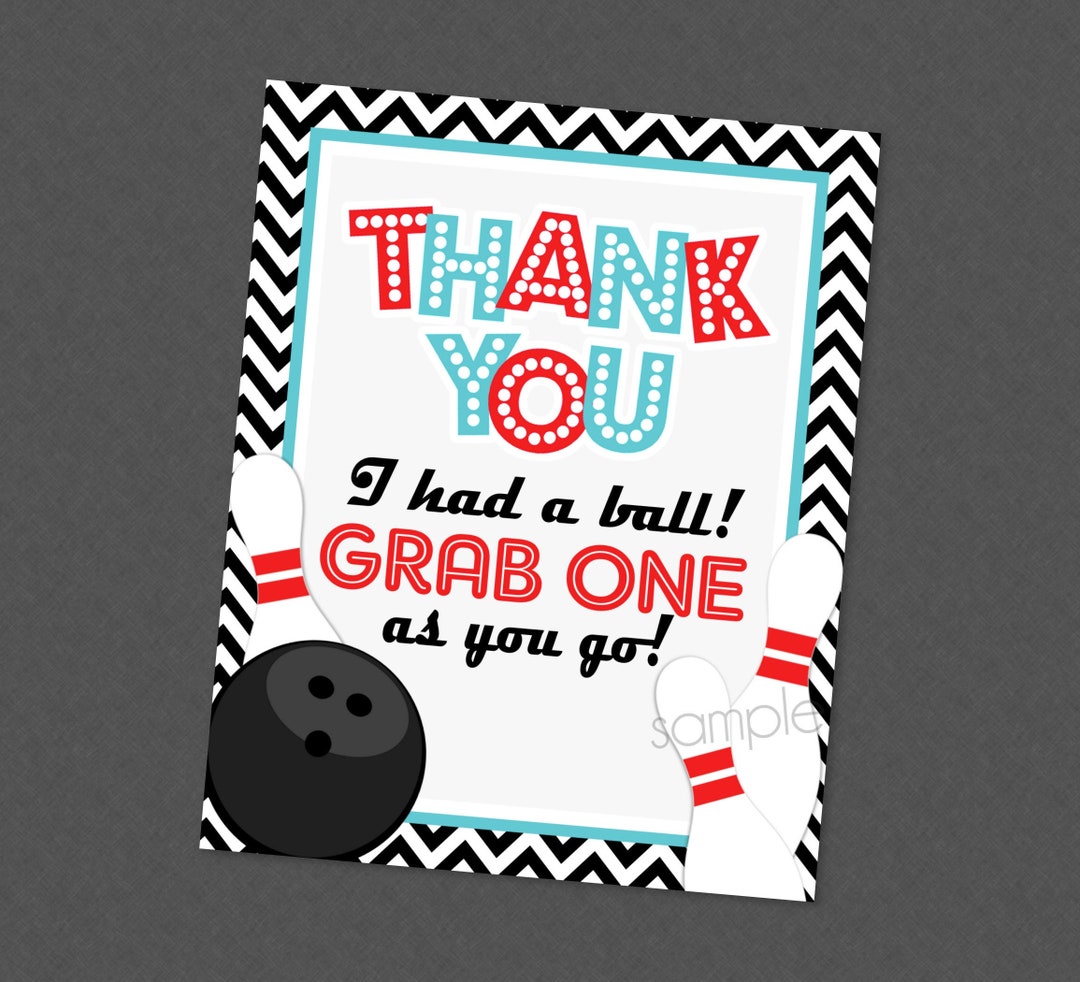 Bowling Party Favor Sign - INSTANT DOWNLOAD - Bowling Birthday, Bowling ...