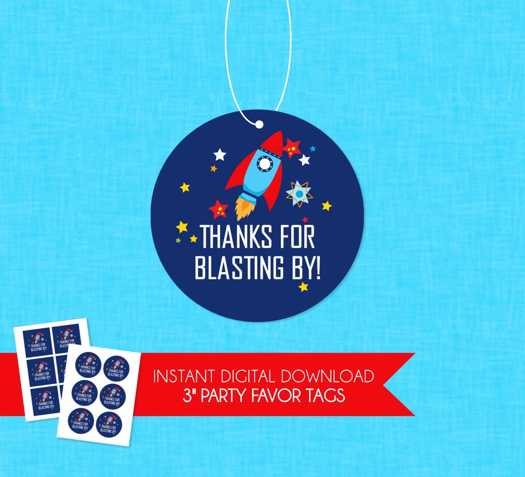 Outer Space Thank You Favor Tag - INSTANT DOWNLOAD - Space Birthday ...