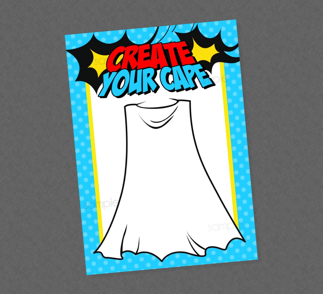 Superhero Create a Cape Party Game - INSTANT DOWNLOAD - Superhero Baby ...
