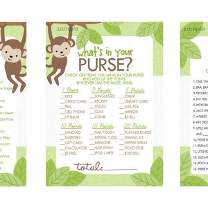 Monkey Baby Shower Game Pack - INSTANT DOWNLOAD - Jungle Shower Games ...