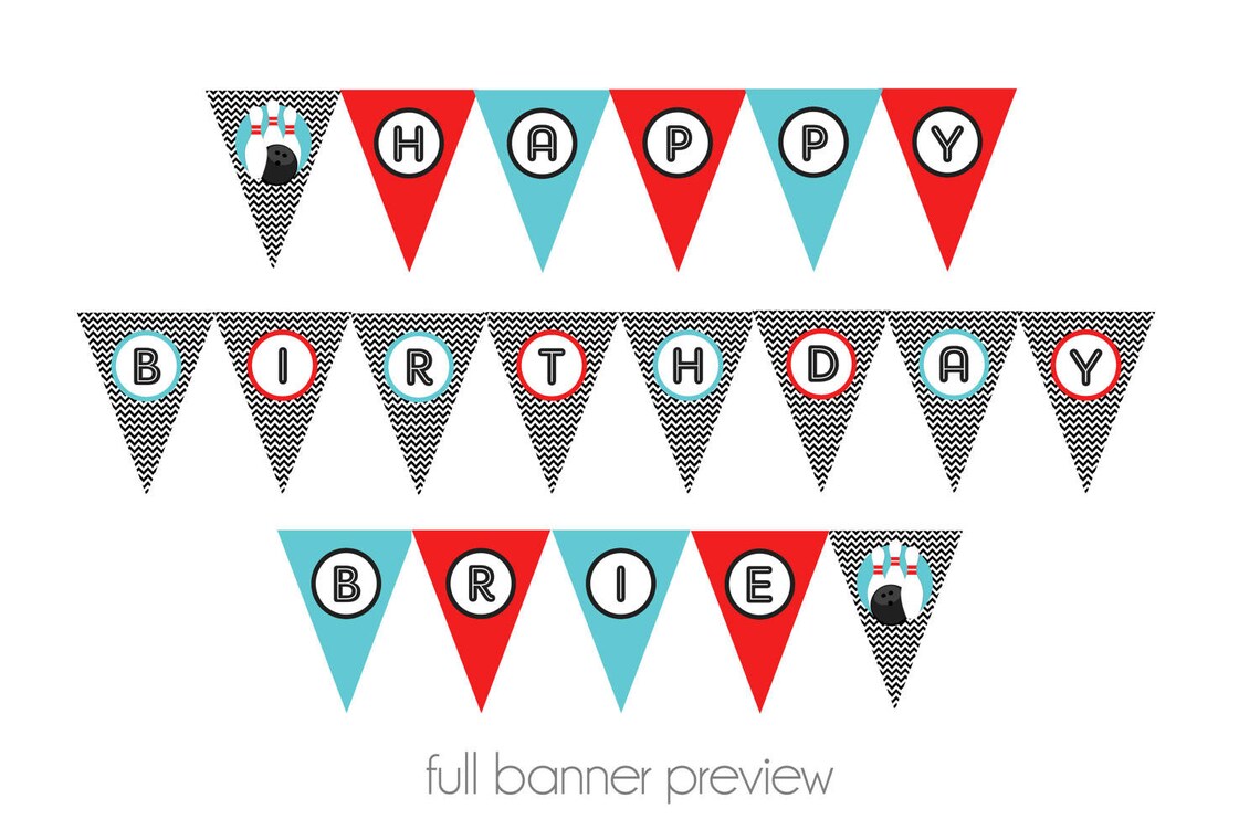 Bowling Birthday Mini Party Pack Retro Bowling Birthday | Etsy