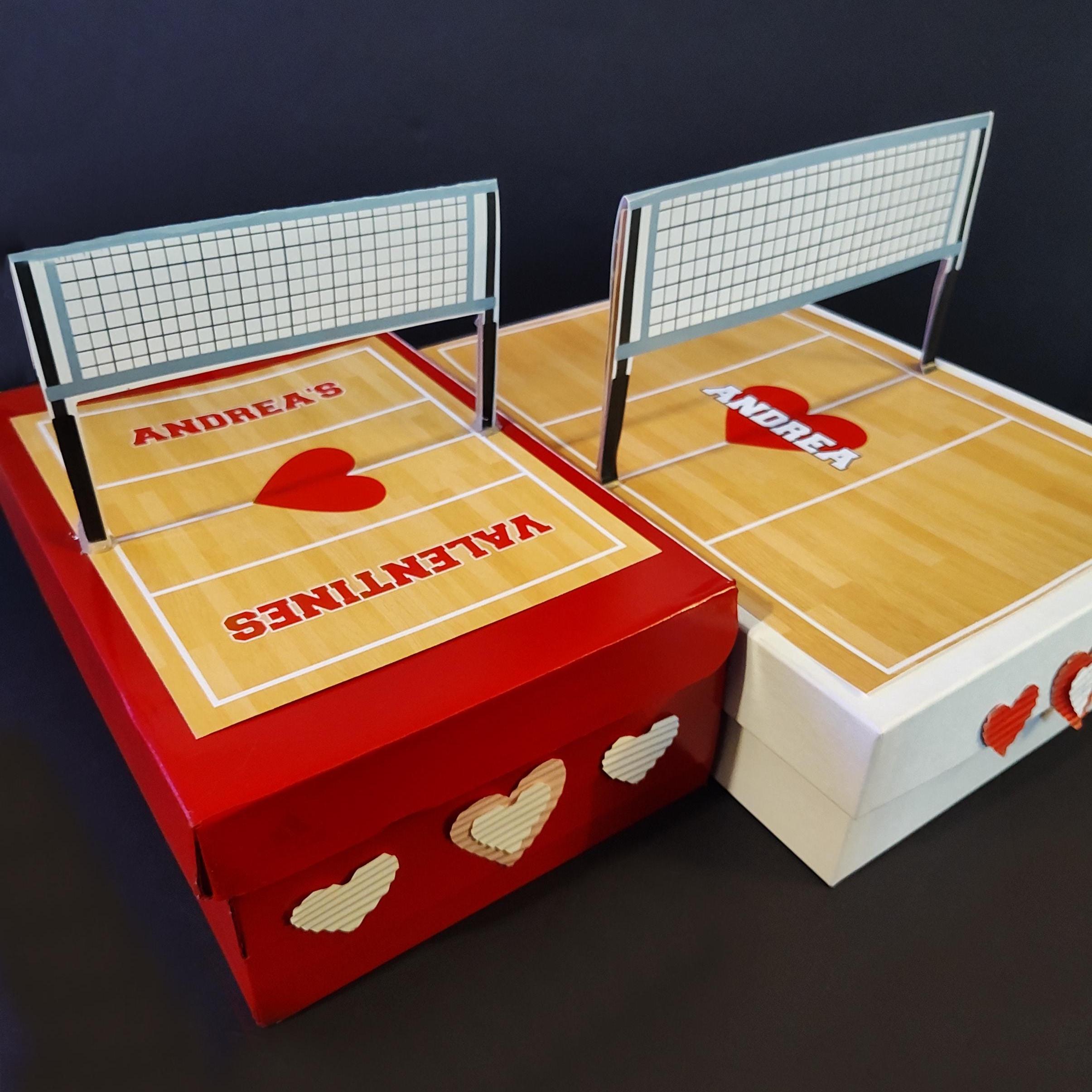 Printable Valentines Volleyball Court for Box - EDITABLE INSTANT ...