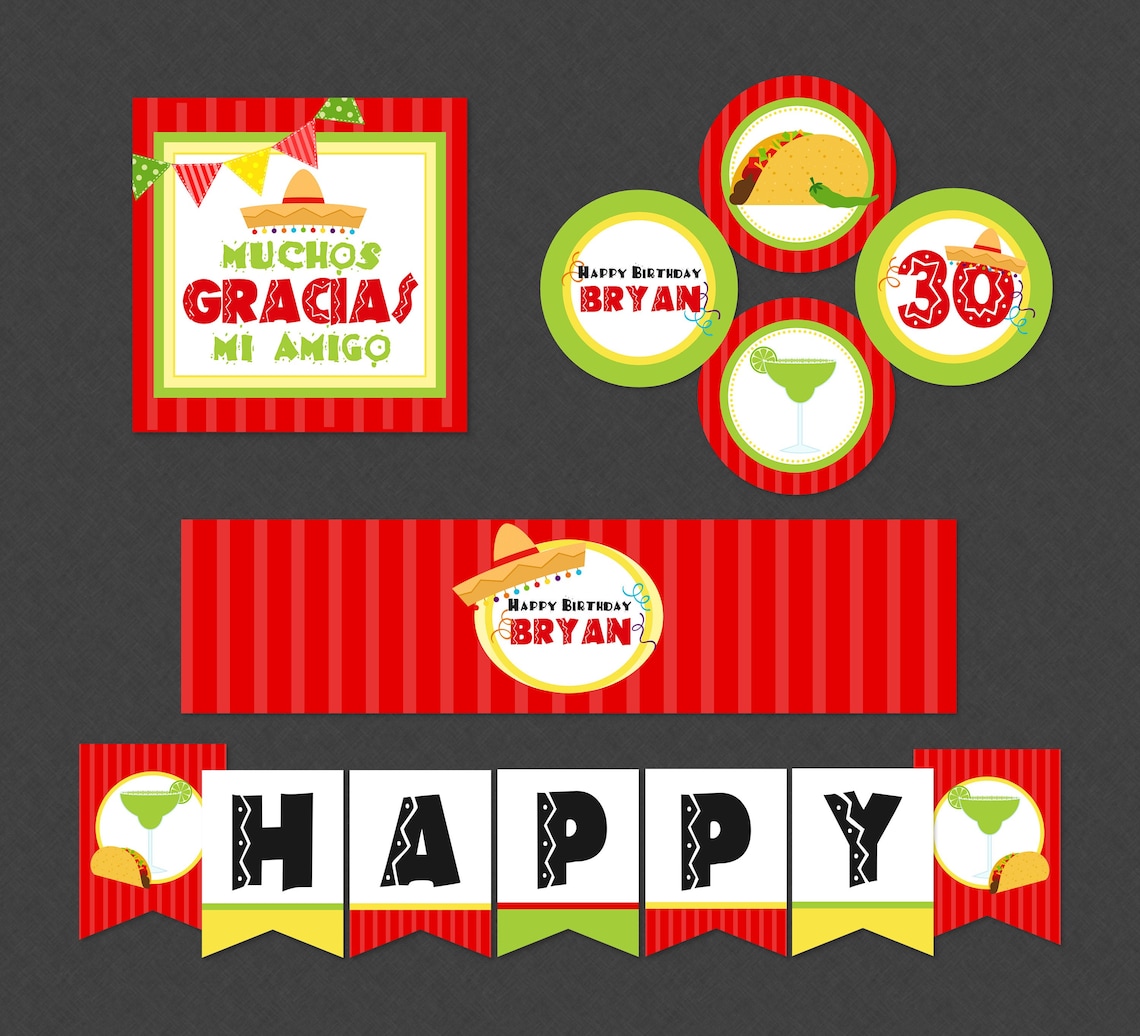 Fiesta Birthday Mini Party Pack Fiesta Birthday Fiesta Party - Etsy