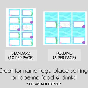 Under the Sea Birthday Label Cards - INSTANT DOWNLOAD - Mermaid ...