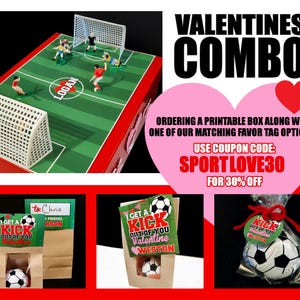 Printable Valentines Football Field for Box - EDITABLE INSTANT DOWNLOAD ...