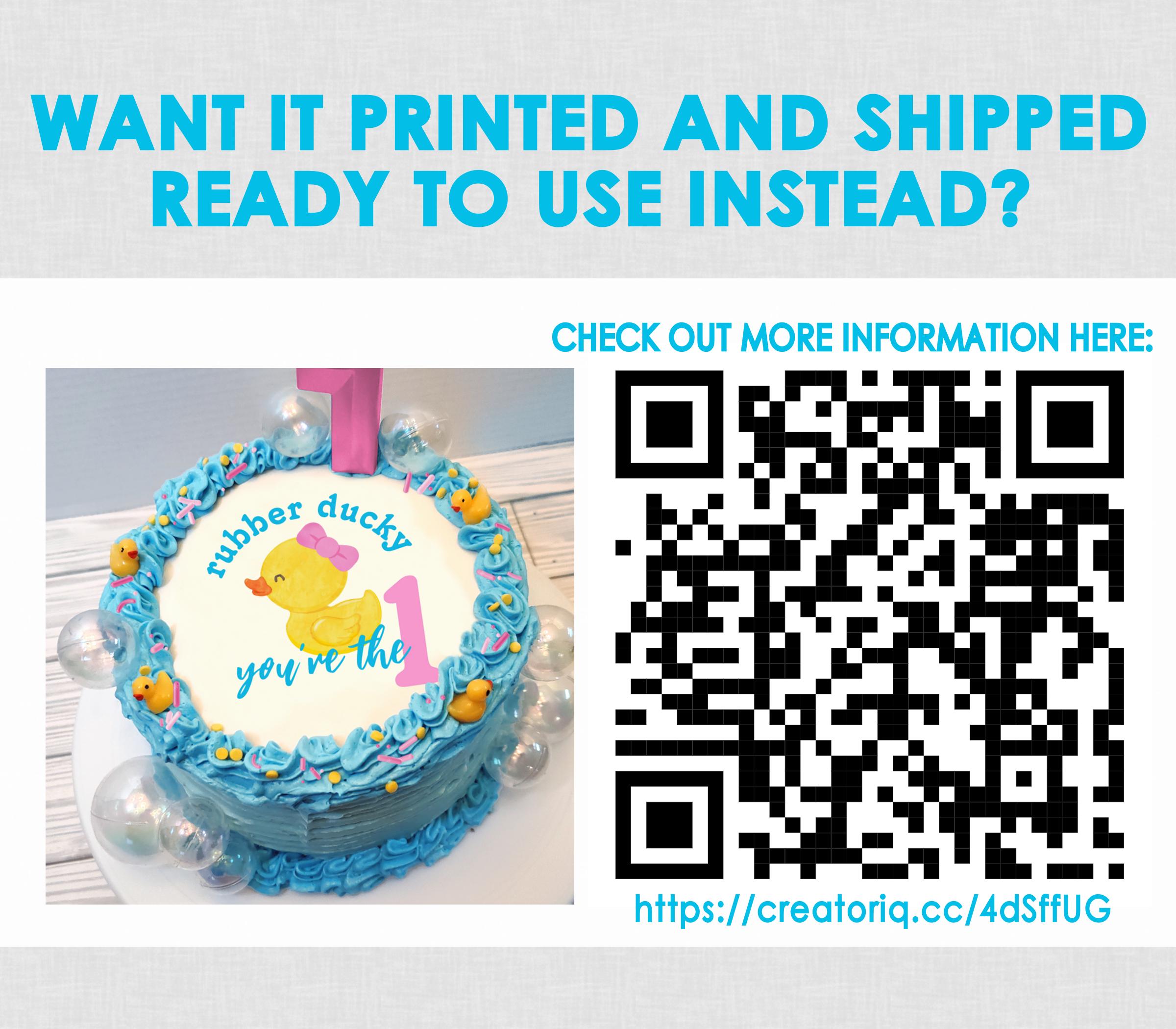 Downloadable Edible Girl Rubber Ducky Oh What Fun Round Birthday Cake ...
