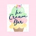 Ice Cream Bar Sign INSTANT DOWNLOAD Ice Cream Party Sign | Etsy