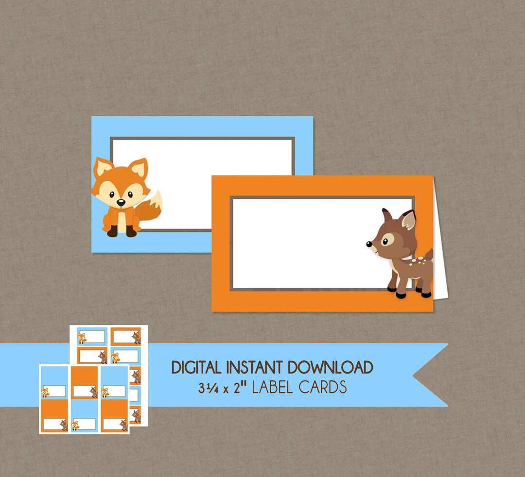 Woodland Label Cards - INSTANT DOWNLOAD - Woodland Baby Shower ...