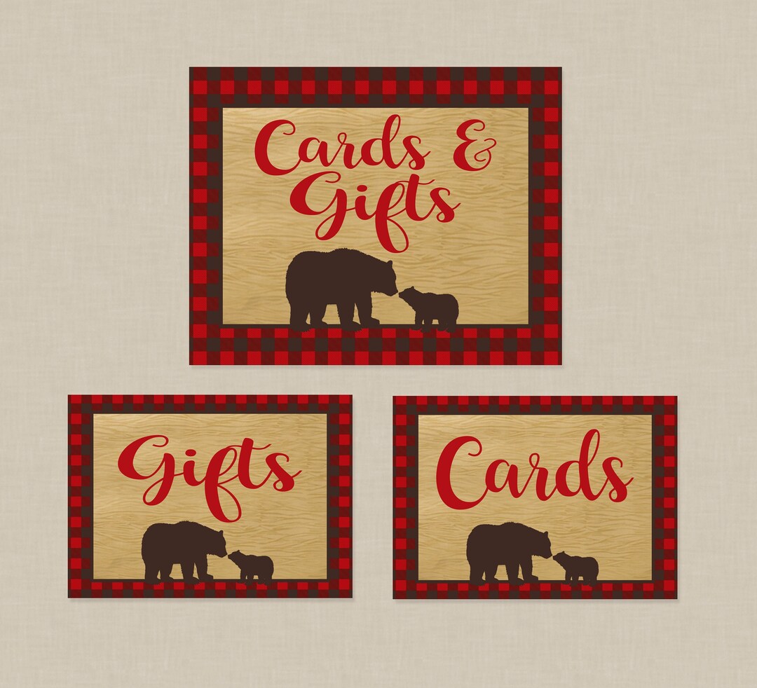 Lumberjack Cards & Gifts Signs - INSTANT DOWNLOAD - Lumberjack Cards ...