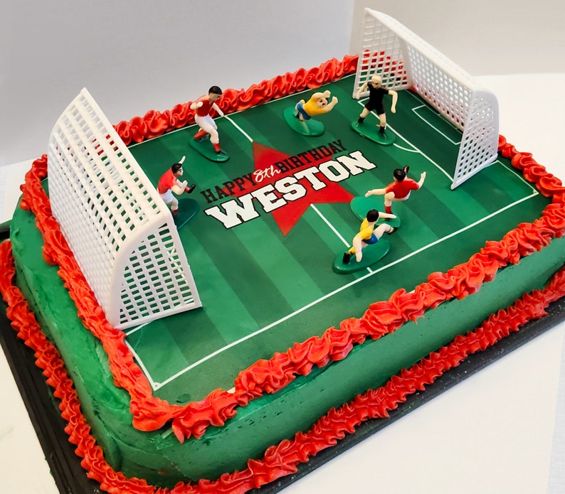 Edible Soccer Field Personalized Birthday Cake Topper Sugar Sheet ...