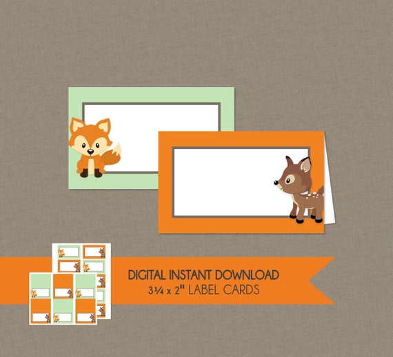 Woodland Label Cards INSTANT DOWNLOAD Woodland Baby - Etsy