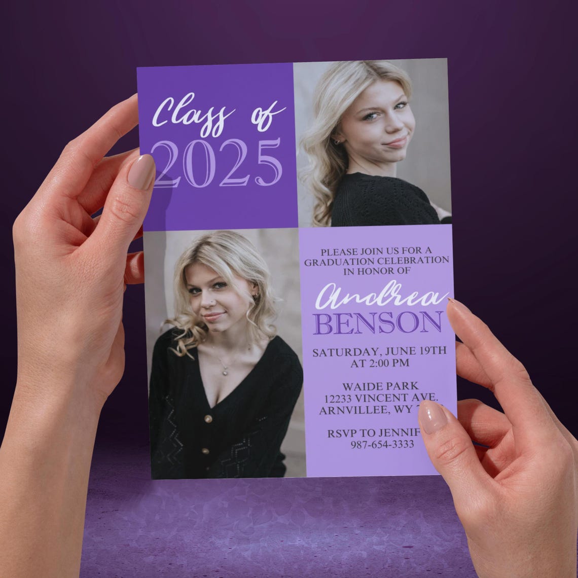 Graduation Photo Invitation | EDITABLE INSTANT DOWNLOAD | Any Color ...
