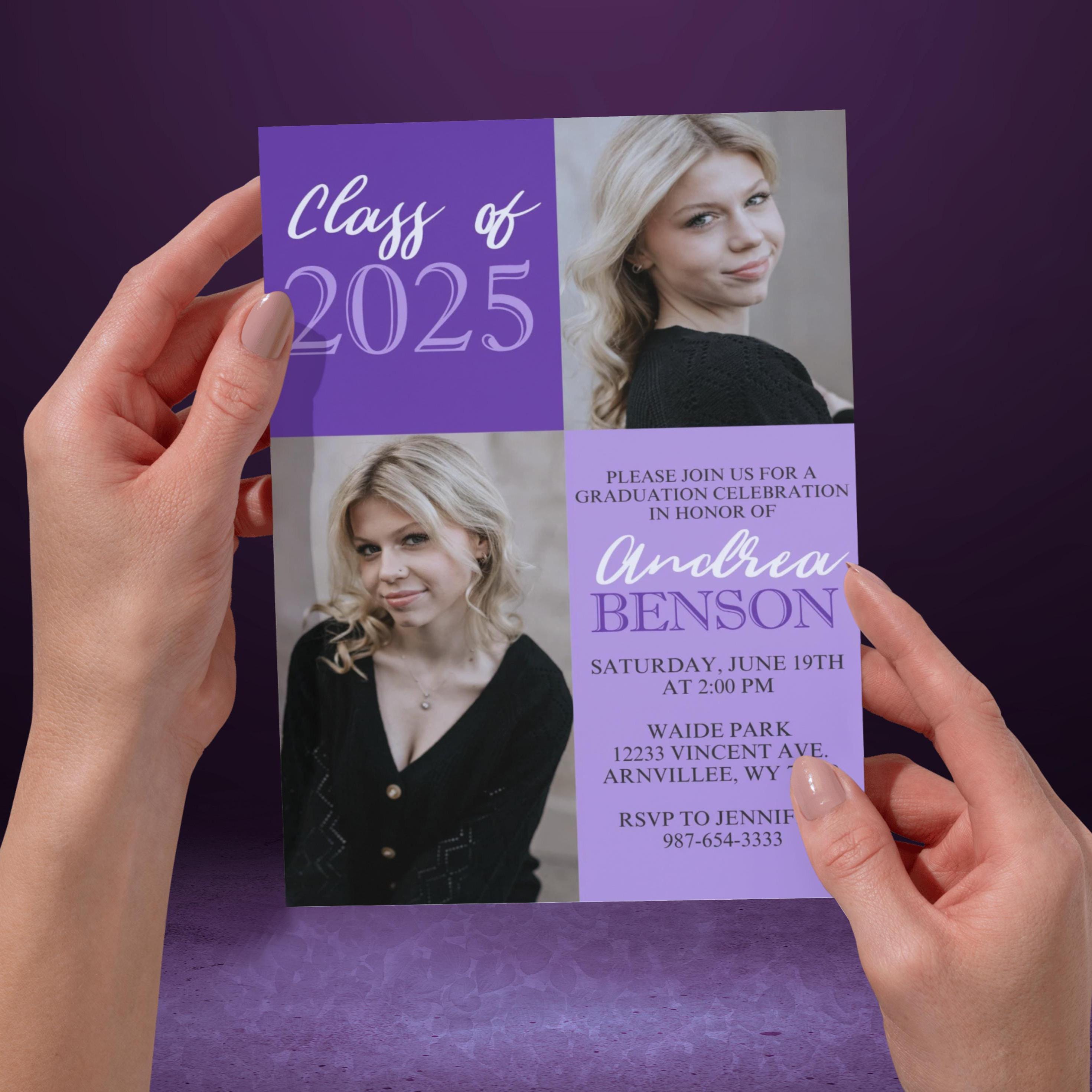 Graduation Photo Invitation | EDITABLE INSTANT DOWNLOAD | Any Color ...