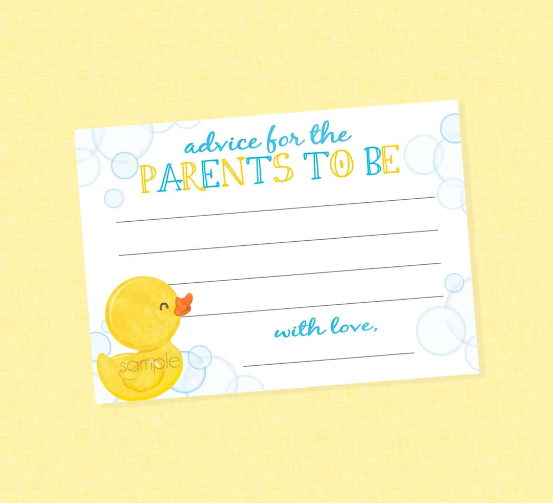 Rubber Duck Advice for Parents Cards - INSTANT DOWNLOAD - Duck Baby ...