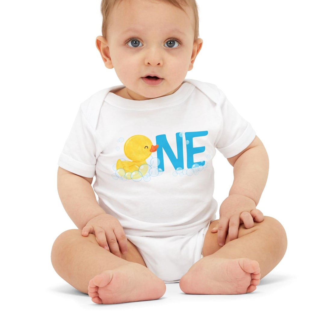 Rubber Ducky ONE First Birthday Bodysuit | Duck 1st Birthday Onesie ...