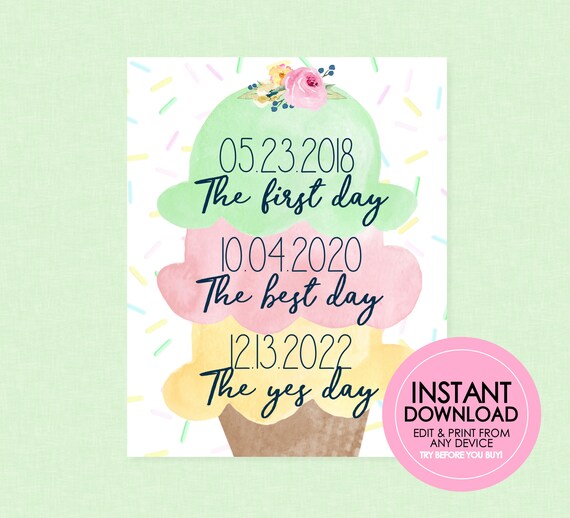 First Day Best Day Yes Day Party Sign EDITABLE INSTANT - Etsy