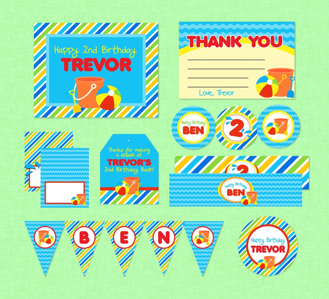 Splish Splash Birthday Mega Party Pack Swim Birthday Swim - Etsy