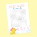 Girl Rubber Duck Baby Word Search Shower Game - INSTANT DOWNLOAD - Duck ...