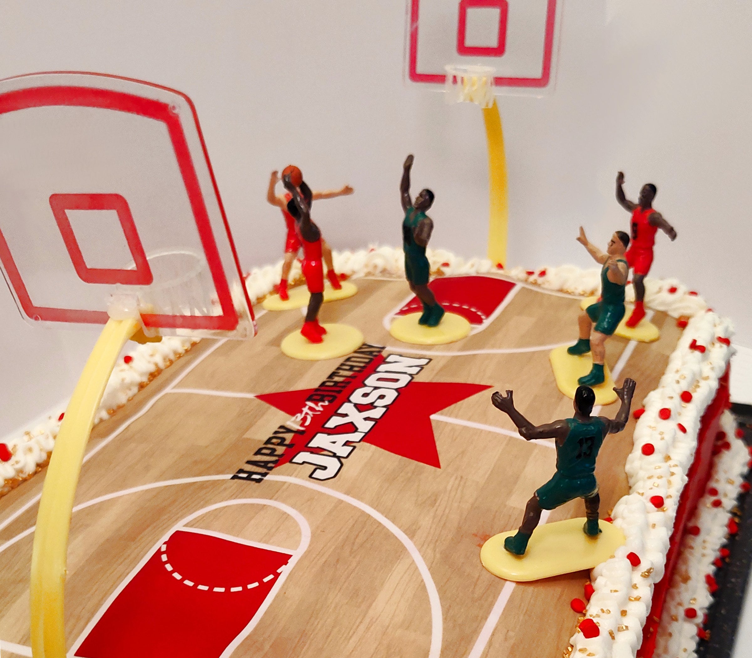 Editable Edible Basketball Court Personalized Birthday Cake Topper ...
