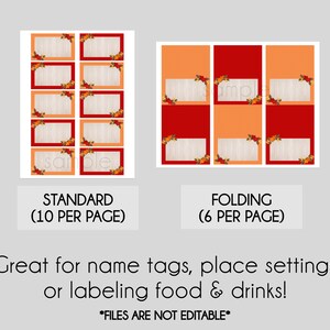 Fall Leaves Label Cards - INSTANT DOWNLOAD - Fall Bridal Shower, Fall ...