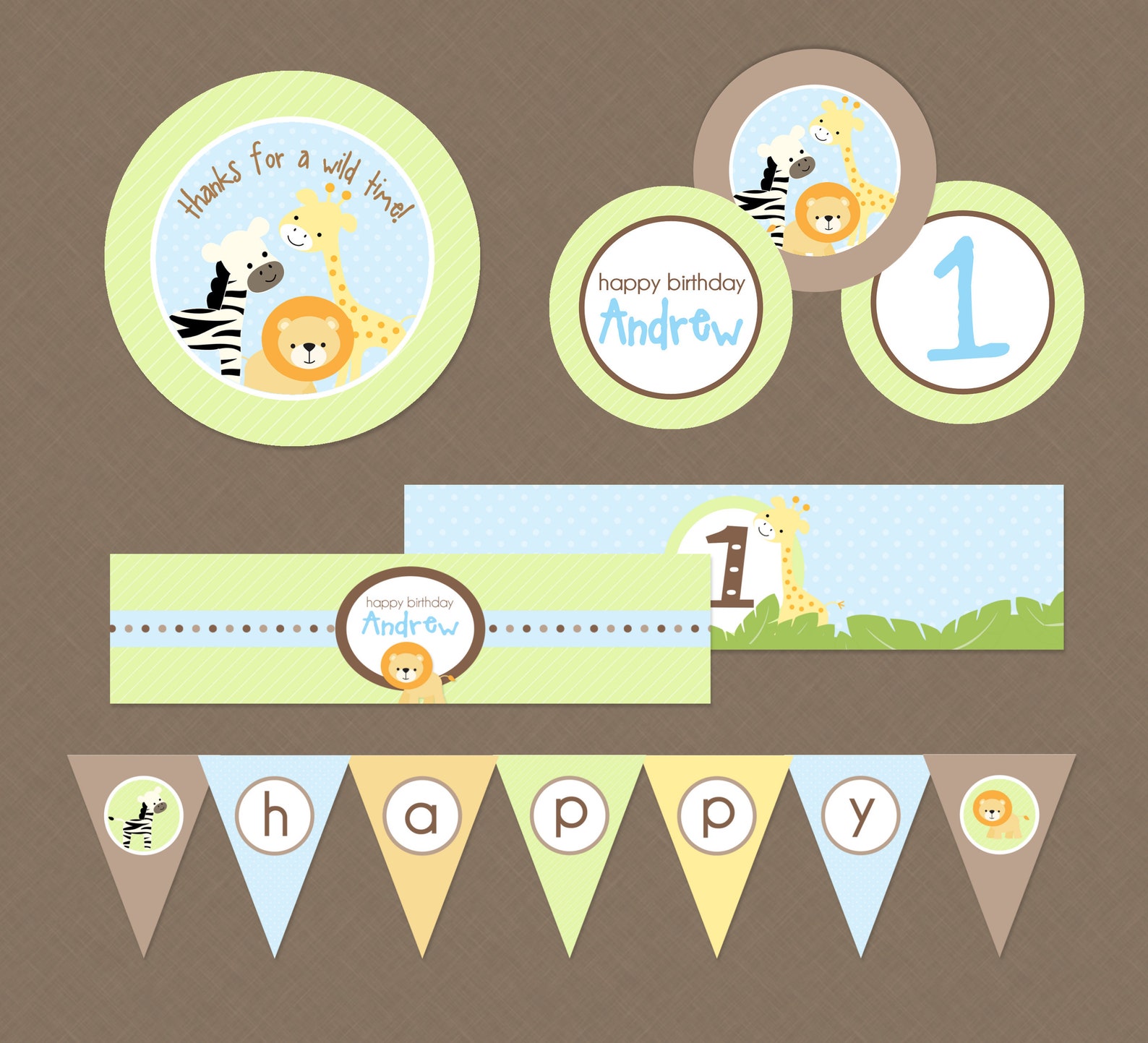 Safari Birthday Mini Party Pack Jungle Birthday Safari Party - Etsy