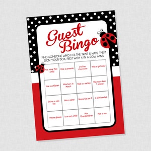 Ladybug Baby Shower Guest Bingo - INSTANT DOWNLOAD - Ladybug Shower ...
