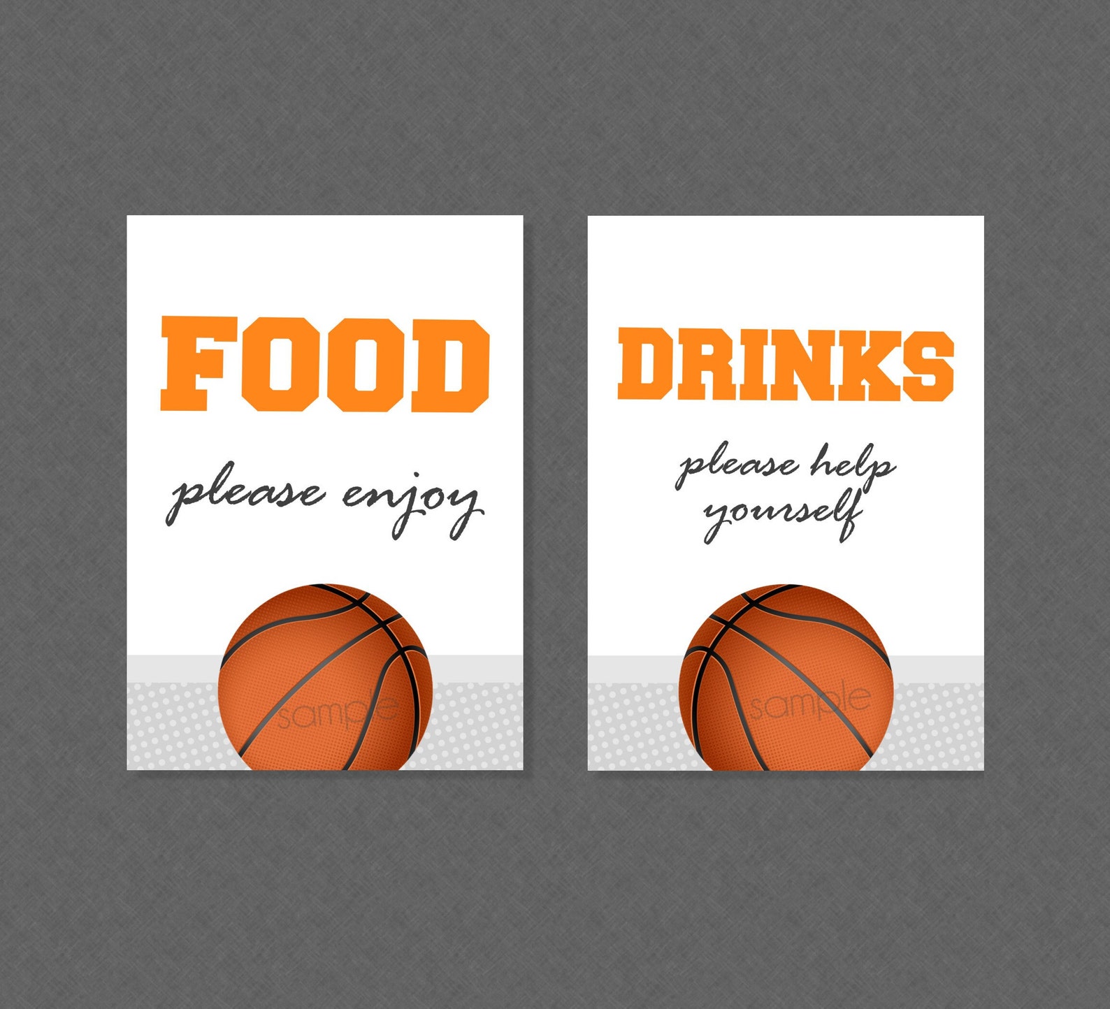 Basketball Food & Drinks Party Signs INSTANT DOWNLOAD Basketball Baby ...