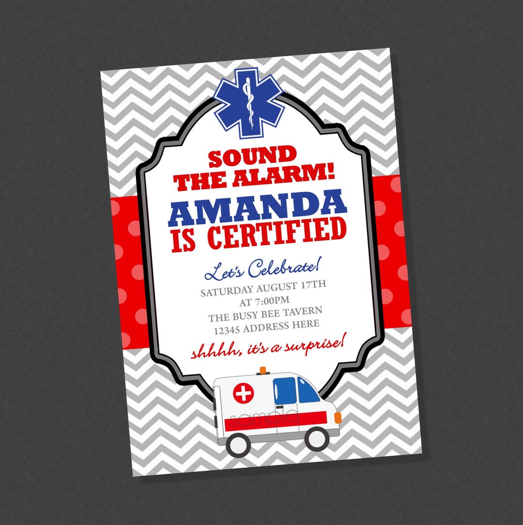 EMS / EMT Party Invitation - Editable Instant Download - EMT ...