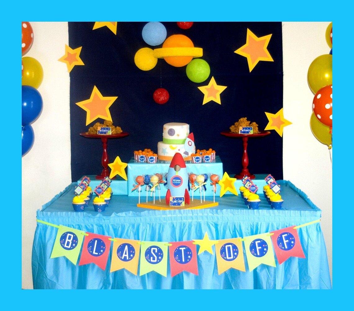 Outer Space Blast off Hanging Banner INSTANT DOWNLOAD - Etsy