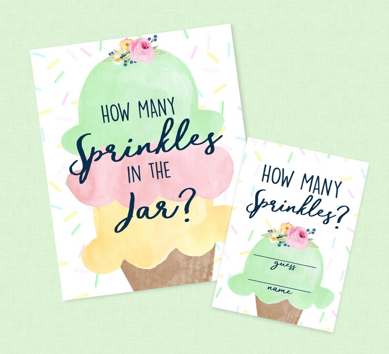 How Many Sprinkles Shower Game - INSTANT DOWNLOAD - Ice Cream Bridal ...
