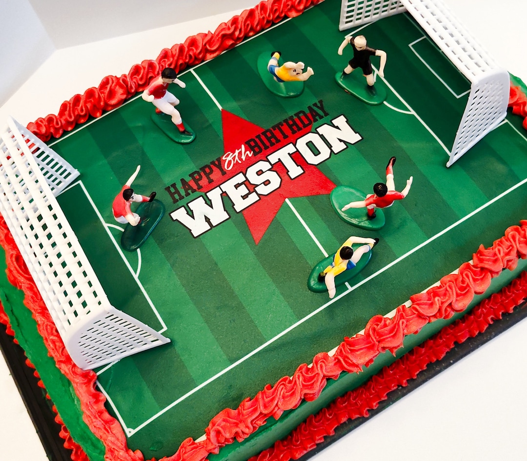 Edible Soccer Field Personalized Birthday Cake Topper Sugar Sheet ...