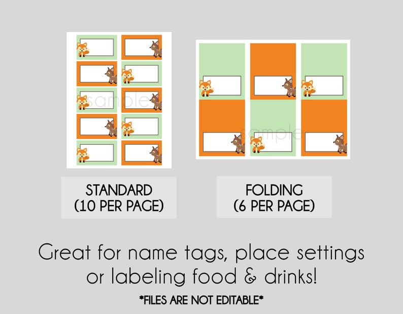 Woodland Label Cards - INSTANT DOWNLOAD - Woodland Baby Shower ...