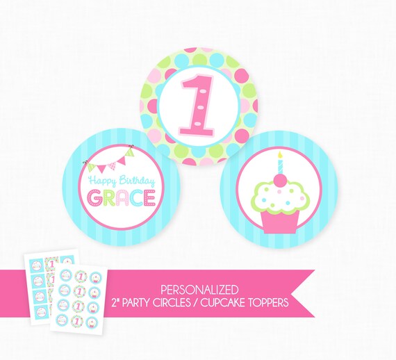 Little Cupcake Birthday Cupcake Toppers / Party Circles | Etsy
