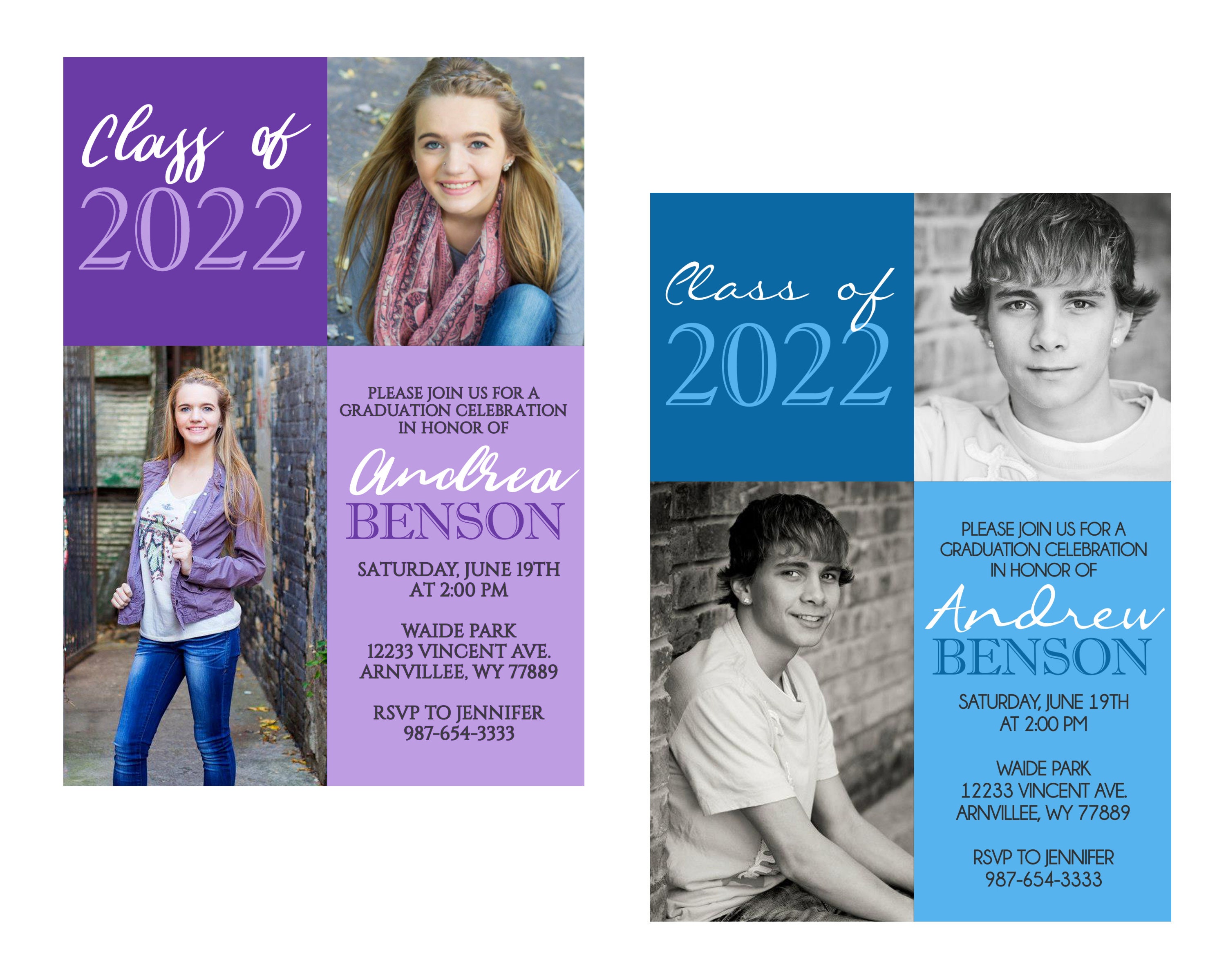 Graduation Photo Invitation EDITABLE INSTANT DOWNLOAD Any - Etsy