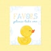 Rubber Duck Favor Party Sign - INSTANT DOWNLOAD - Duck Baby Shower ...