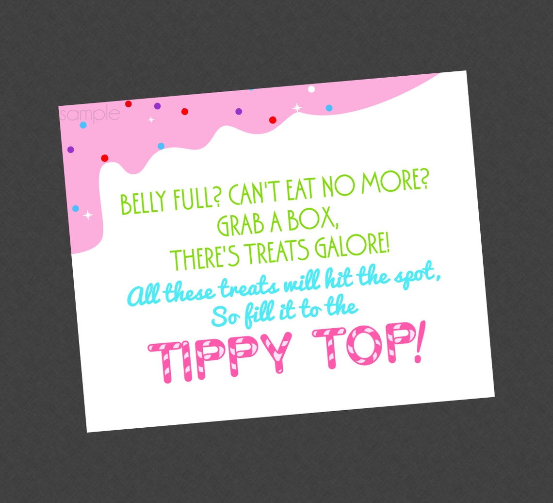 Fill Your Bag Party Sign INSTANT DOWNLOAD Candyland - Etsy