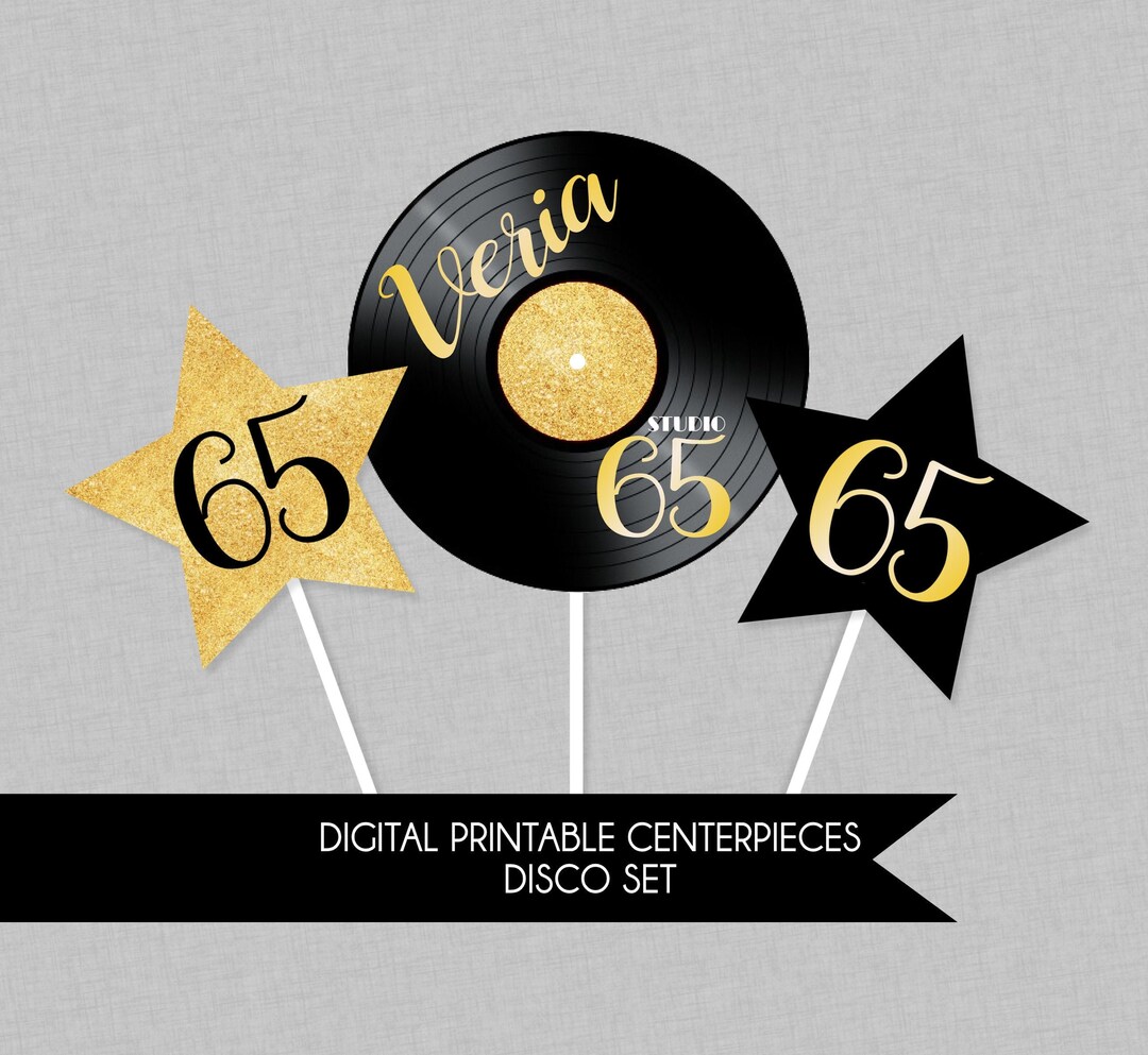Disco Birthday Centerpiece Printables, Disco Party Decorations, Disco ...