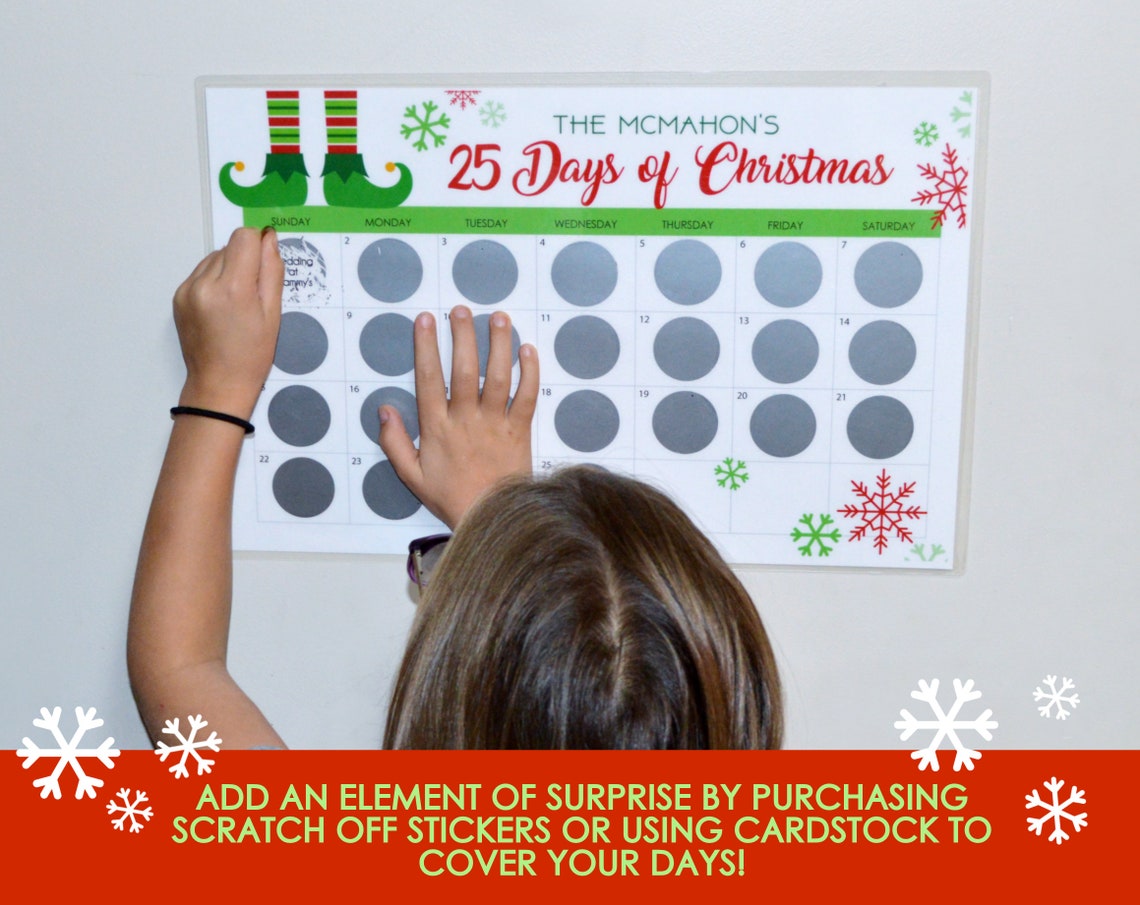 25 Days of Christmas Activity Calendar EDITABLE INSTANT - Etsy
