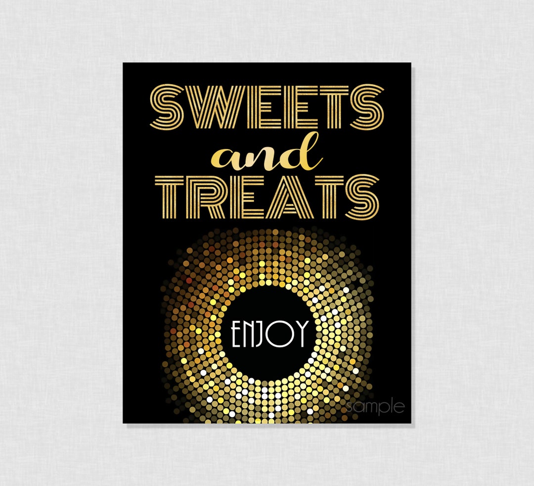 Disco Sweets and Treats Party Sign - INSTANT DOWNLOAD - Adult Disco ...