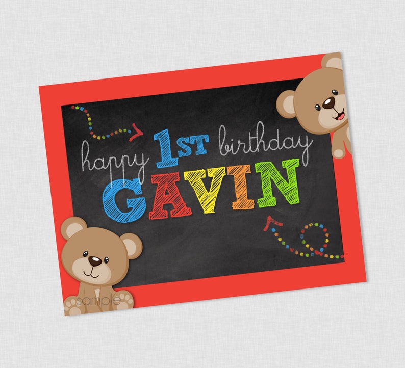 Teddy Bear Party Sign EDITABLE INSTANT DOWNLOAD Teddy Bear | Etsy