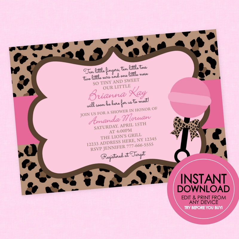 Leopard Print Invitations - Etsy