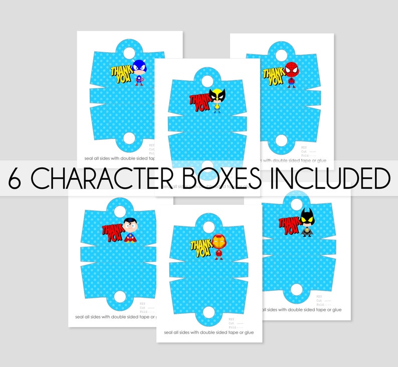 Superhero Printable Favor Boxes INSTANT DOWNLOAD Baby - Etsy