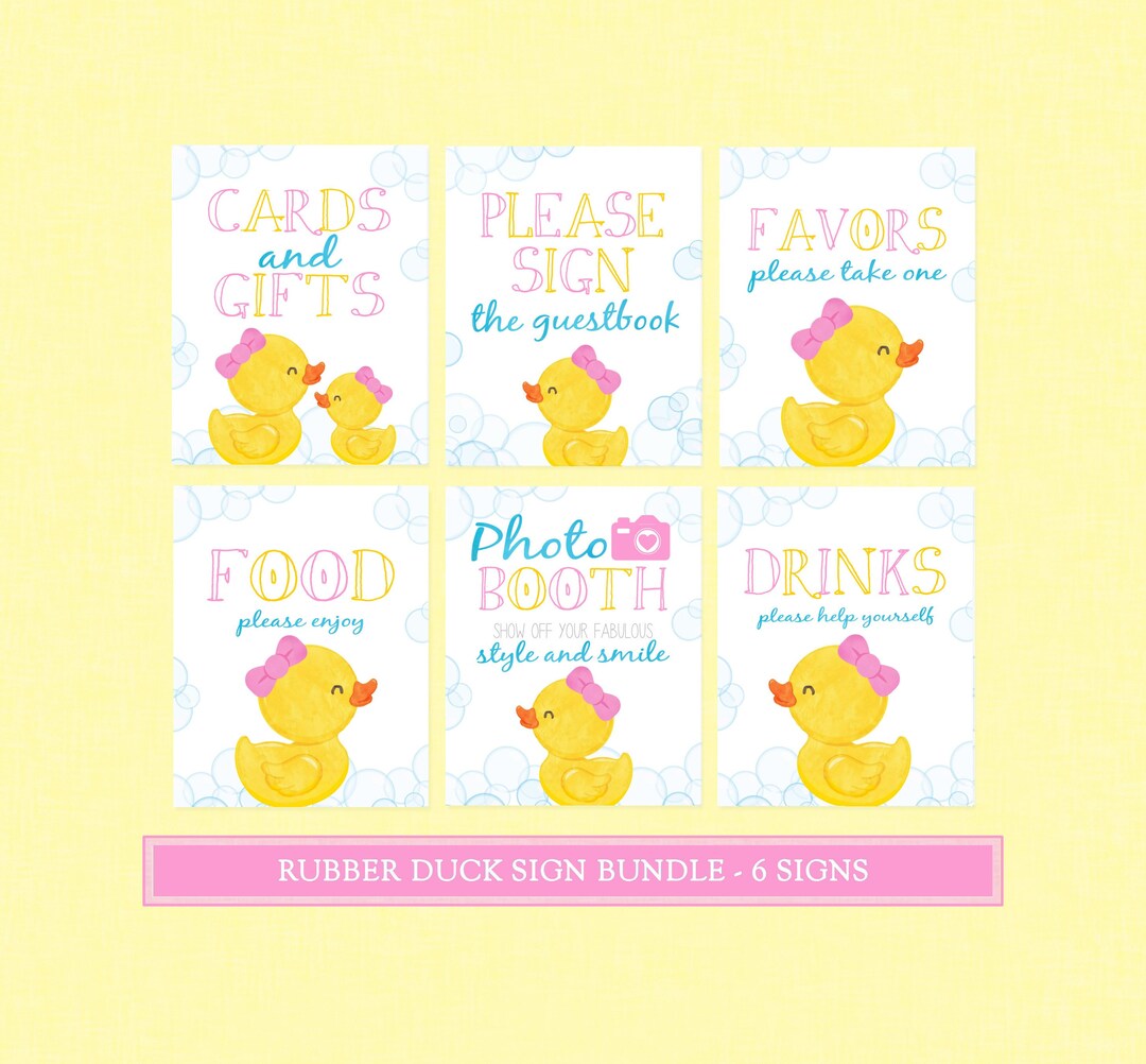 Rubber Duck Party Sign Pack - INSTANT DOWNLOAD - Rubber Duck Party ...