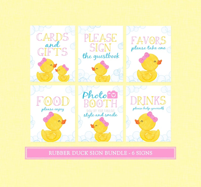 Rubber Duck Party Sign Pack - INSTANT DOWNLOAD - Rubber Duck Party ...
