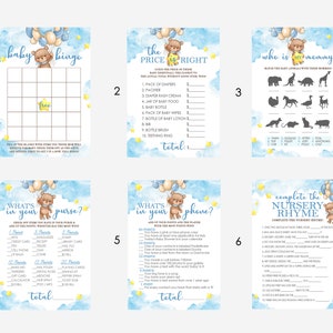 Bear Baby Shower Games - PICK ANY 10 - 30 Games to Choose From - Bearly ...