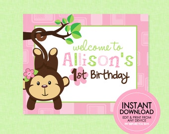 Monkey Welcome Sign - Etsy