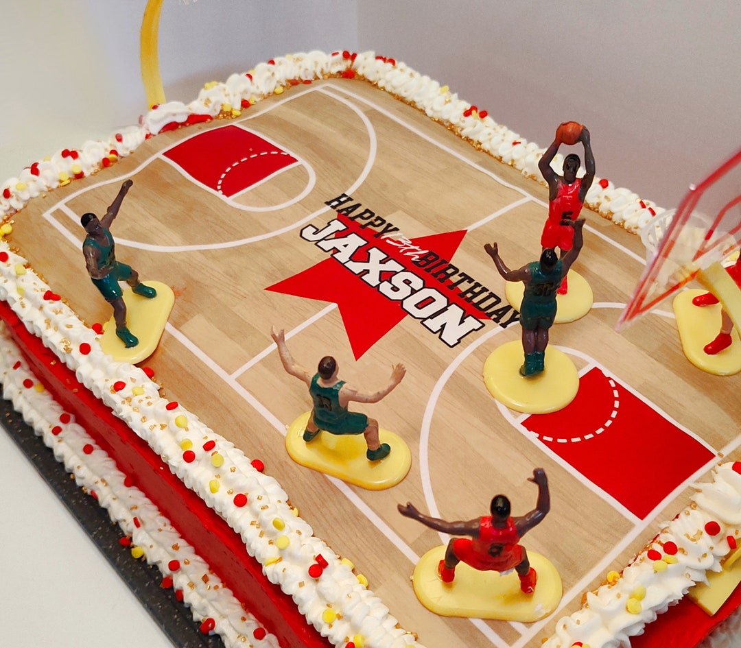 Edible Basketball Court Personalized Birthday Cake Topper Sugar Sheet ...